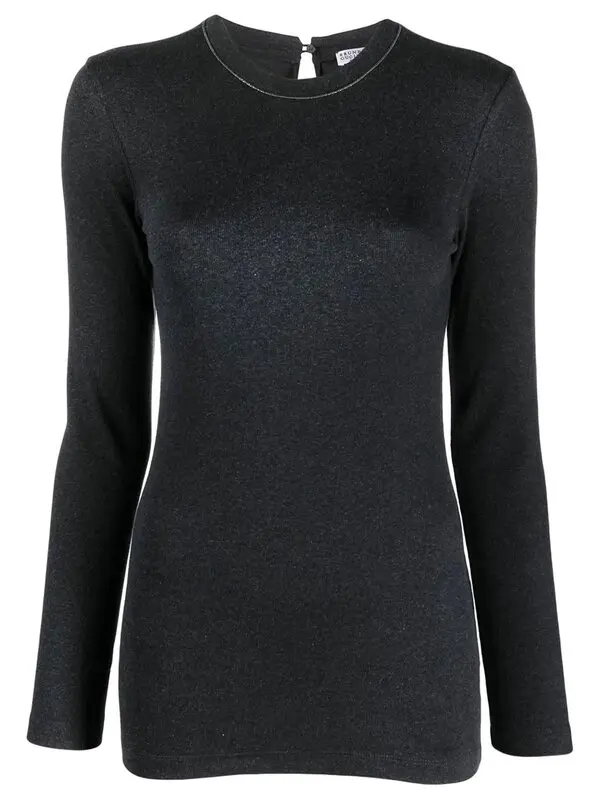 Brunello Cucinelli Fitted Long Sleeve Top With Chain