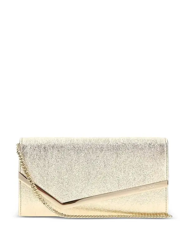 JIMMY CHOO Emmie Clutch In Brilliance Ice Platinum
