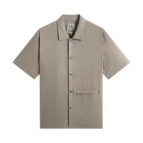 Kith Kin Cupro Linen Davenport Buttondown Shirt 'astro