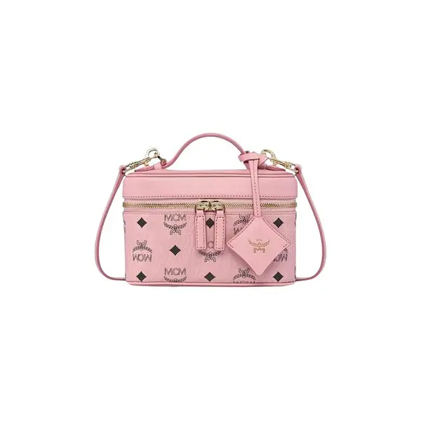 Mcm Aren Vi Leather Mix Mini Crossbody Bag 'soft - Pink
