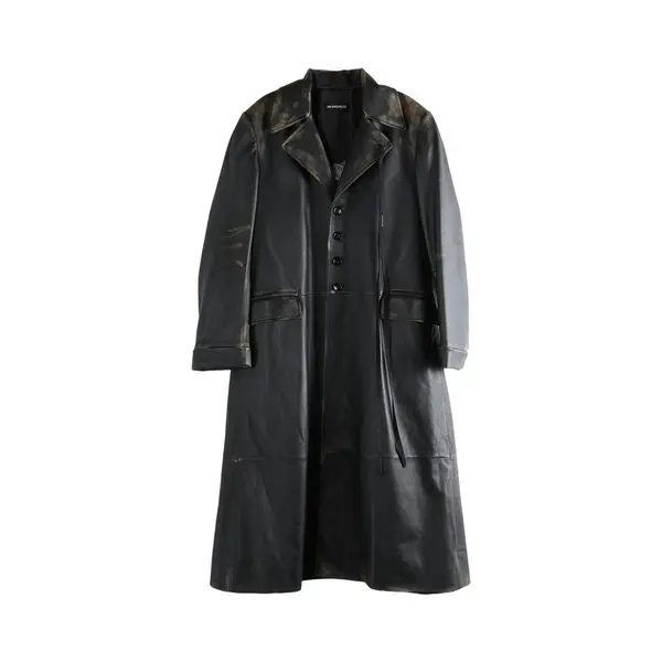 ANN DEMEULEMEESTER Ailo X-long Belted Coat /nude - Black