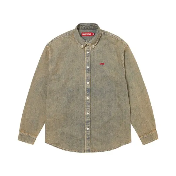 Supreme Small Box Denim Shirt 'dirty Indigo