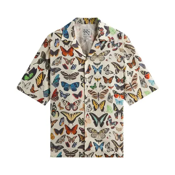 Kith Kin Butterfly Archive Thompson Camp Collar Shirt 'sandrift