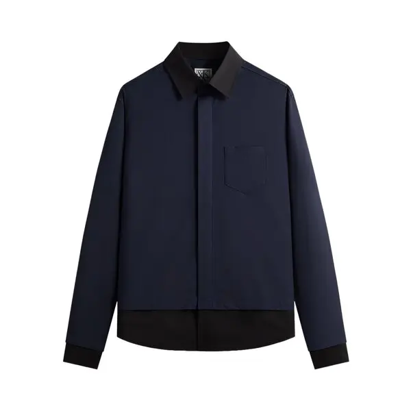 Kith Kin Tropical Wool Nico Shirt 'nocturnal - Blue