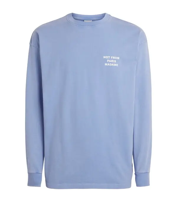 Drole De Monsieur Cotton Slogan Long-sleeve T-shirt