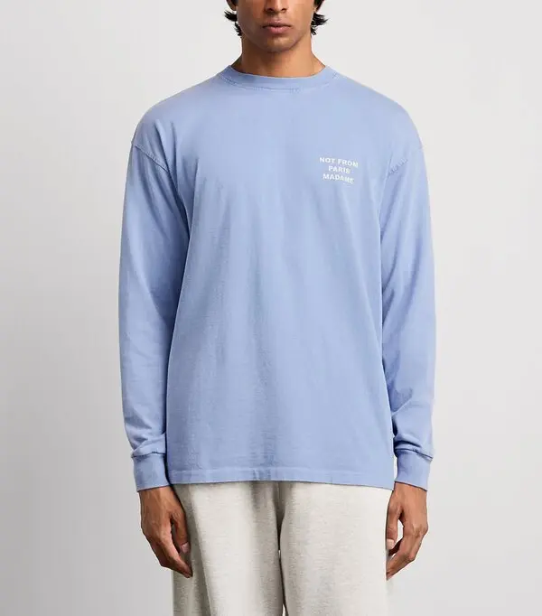 Drole De Monsieur Cotton Slogan Long-sleeve T-shirt