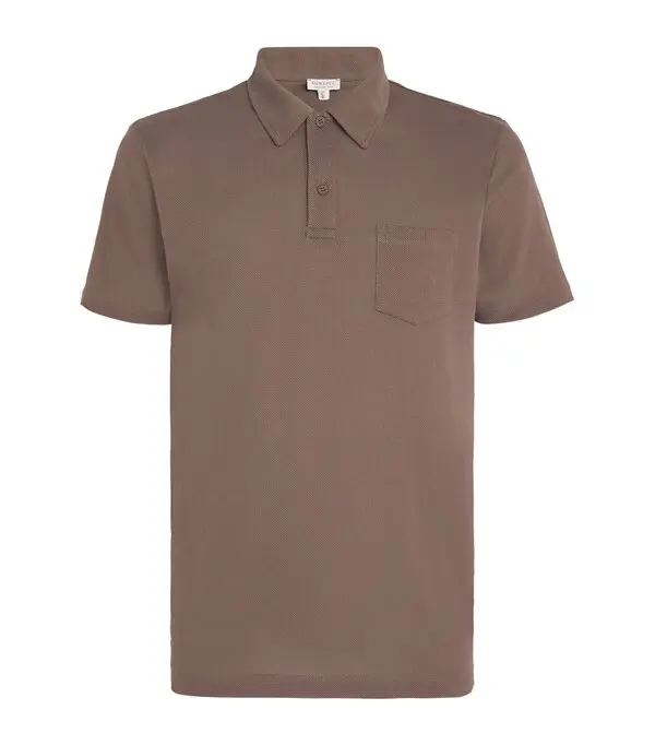 Sunspel Supima Cotton Riviera Polo - Brown