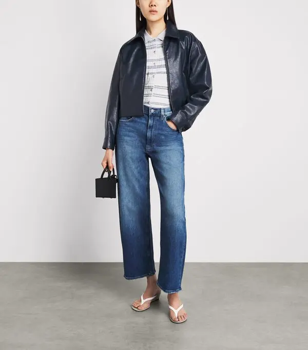 Rag & Bone Faux Leather Krista Bomber Jacket