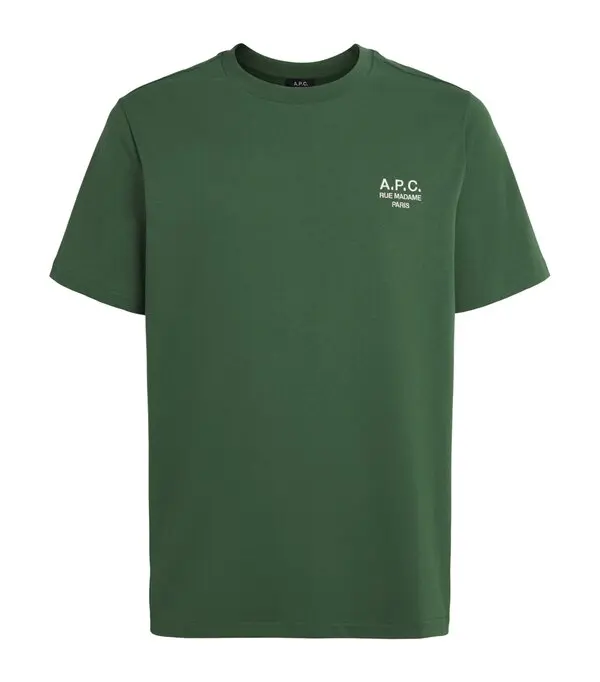 A.p.c. Organic Cotton Rue Madame Logo T-shirt - Green