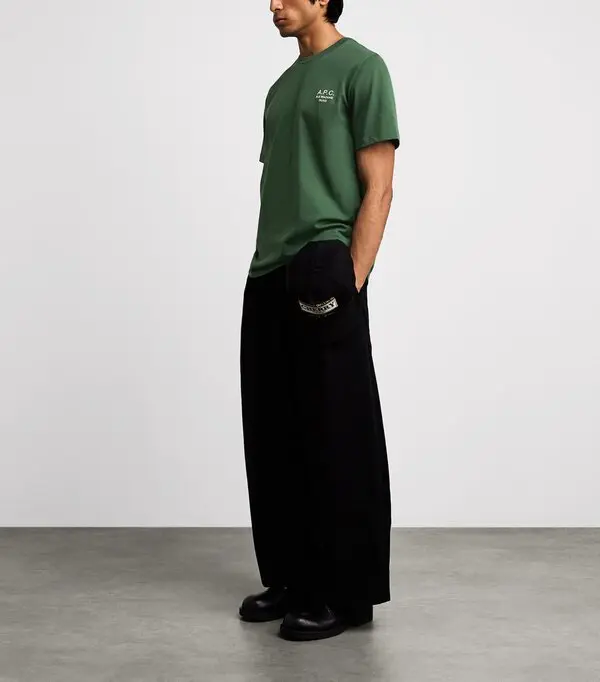 A.p.c. Organic Cotton Rue Madame Logo T-shirt - Green