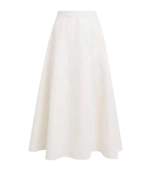 Polo Ralph Lauren Cotton-wool Panelled Midi Skirt - Neutral