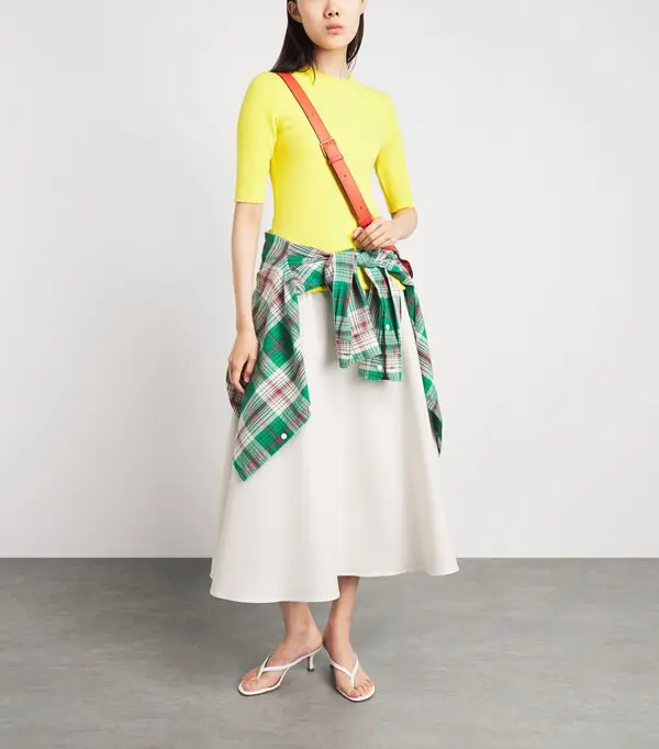 Polo Ralph Lauren Cotton-wool Panelled Midi Skirt - Neutral