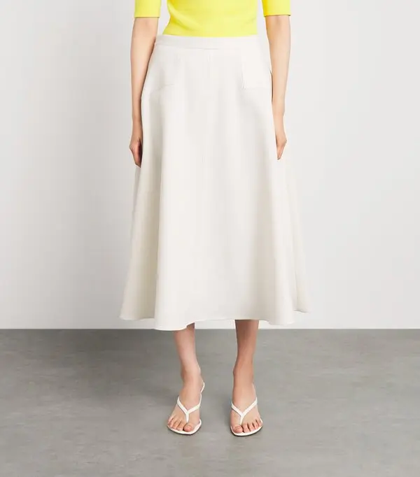 Polo Ralph Lauren Cotton-wool Panelled Midi Skirt - Neutral