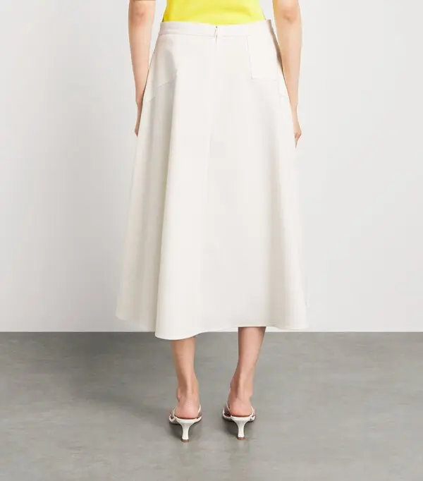 Polo Ralph Lauren Cotton-wool Panelled Midi Skirt - Neutral