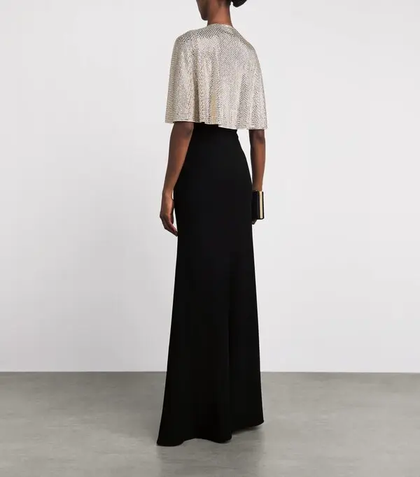 Roland Mouret Embellished-cape Gown