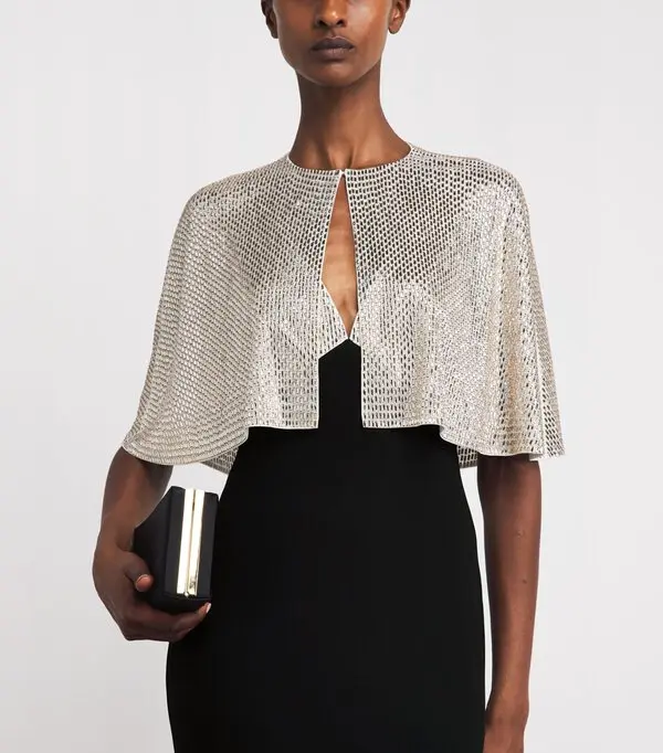 Roland Mouret Embellished-cape Gown