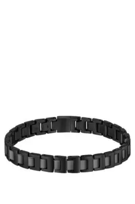 BOSS Black-plated Cuff With Logo Closure