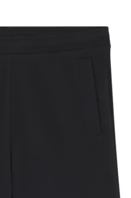 BOSS Logo Embroidered Cotton-blend Piqué Jersey Shorts - Dark Blue