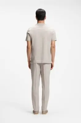 BOSS Cotton T-shirt With Two-tone Jacquard-knit Pattern