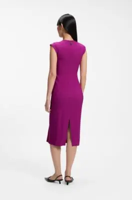 Hugo Crepe Dress With Draped Detail