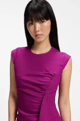 Hugo Crepe Dress With Draped Detail