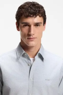BOSS Regular-fit Shirt In Stretch-cotton Dobby