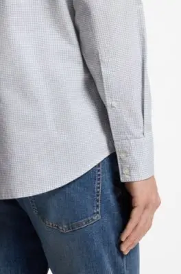 BOSS Regular-fit Shirt In Stretch-cotton Dobby