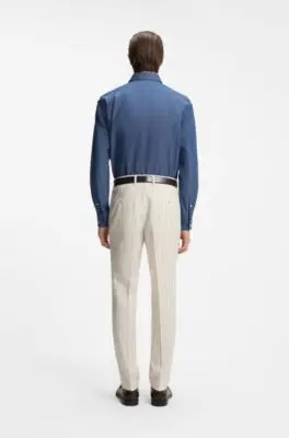 BOSS Casual-fit Shirt In Washed Cotton Denim