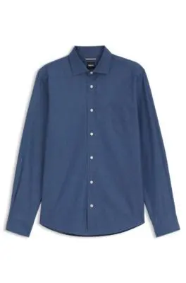 BOSS Casual-fit Shirt In Washed Cotton Denim