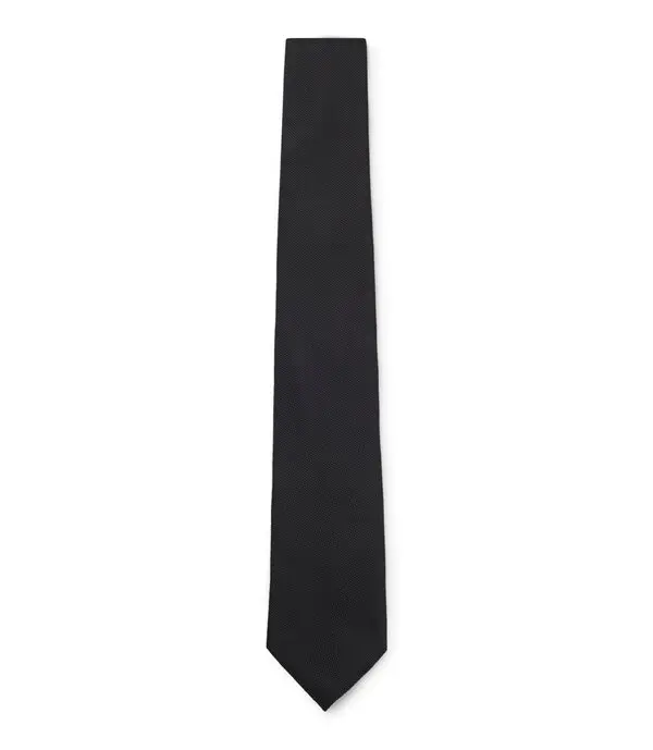 BOSS Silk Tie With Solid Weave