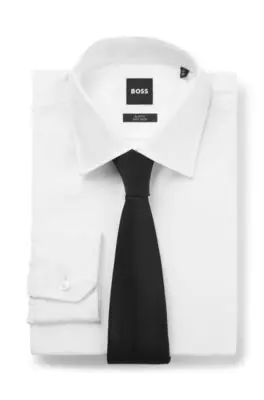 BOSS Silk Tie With Solid Weave