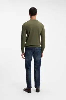 BOSS Merino Wool Sweater In A Regular Fit