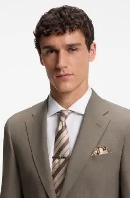 BOSS Two-piece Slim-fit Suit In Virgin Wool