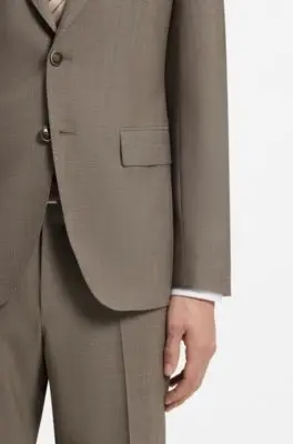 BOSS Two-piece Slim-fit Suit In Virgin Wool