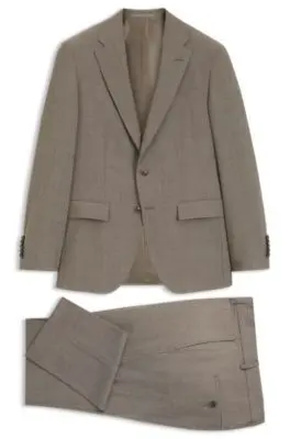 BOSS Two-piece Slim-fit Suit In Virgin Wool