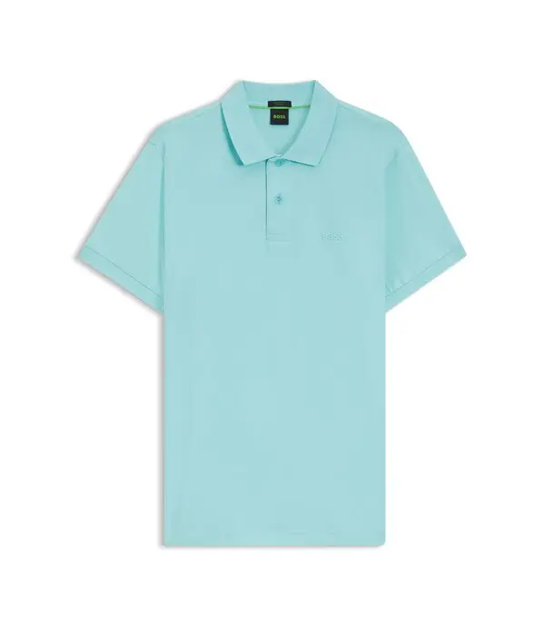 BOSS Regular-fit Polo With Embroidered Logo - Light Blue