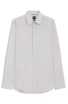 BOSS Slim-fit Shirt In Striped Cotton-blend Poplin