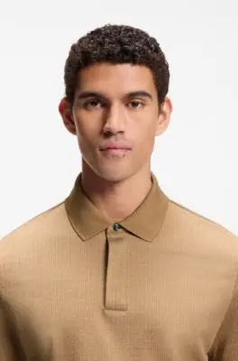 BOSS Cotton Polo Shirt With Two-tone Jacquard