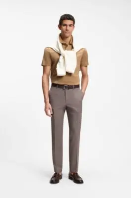 BOSS Cotton Polo Shirt With Two-tone Jacquard