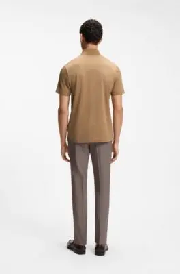 BOSS Cotton Polo Shirt With Two-tone Jacquard