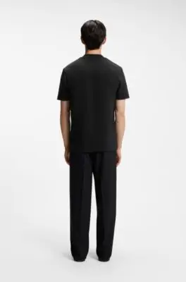 Hugo Cotton-blend T-shirt With Zipper Neck