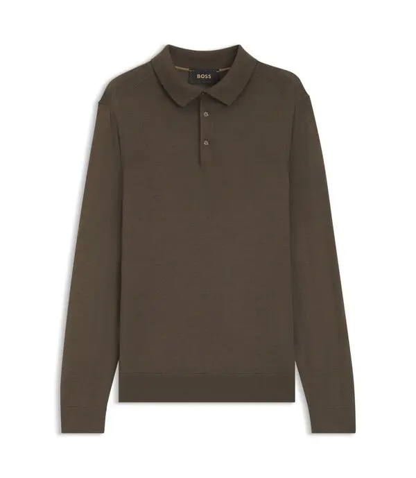 BOSS Polo Sweater In Wool