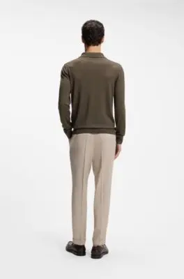 BOSS Polo Sweater In Wool