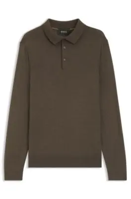 BOSS Polo Sweater In Wool