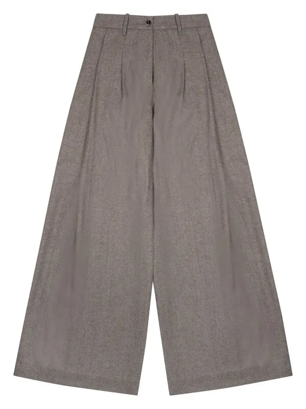 NINE:INTHE:MORNING Wool Cashmere Blend Stretch Trousers - Dove
