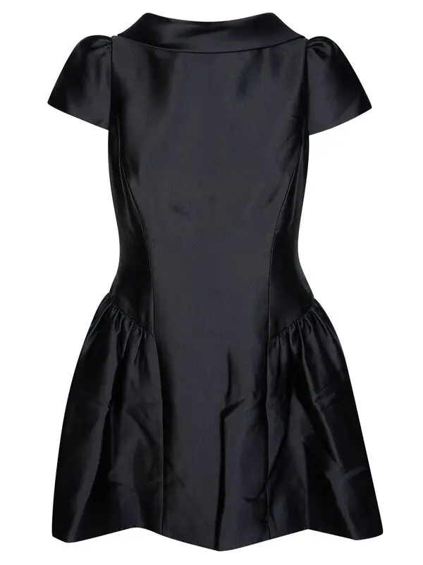 SELF-PORTRAIT Mini Taffeta Dress - Nero