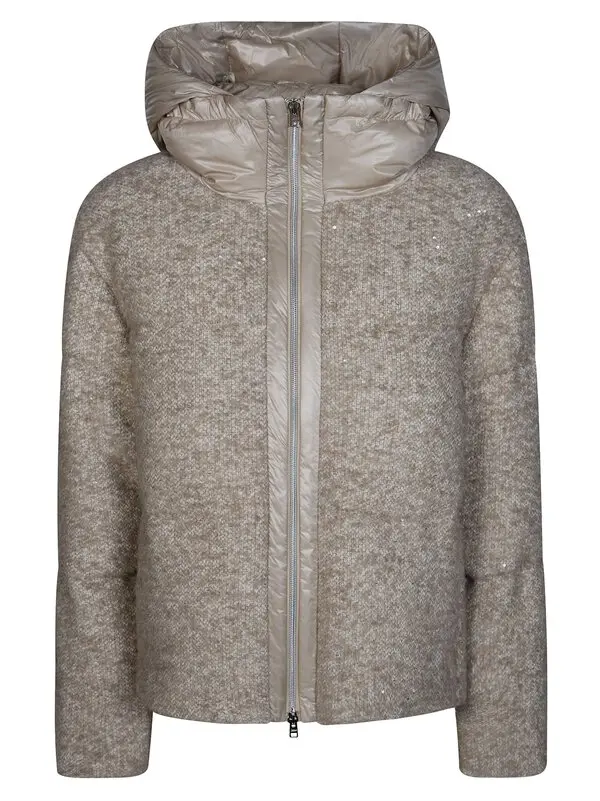 Herno Quilted Puffer Jacket With Hood - Beige