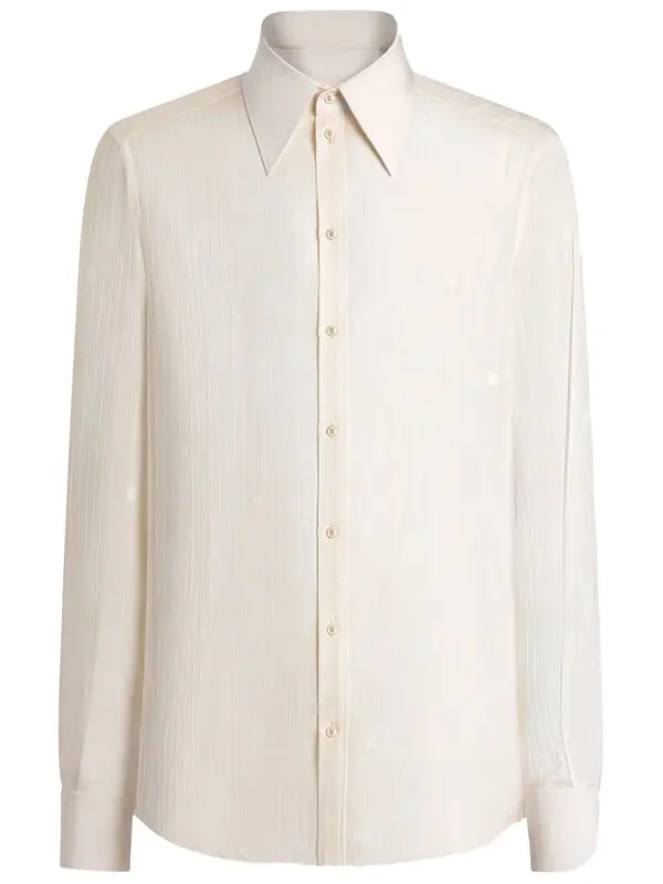 Dolce & Gabbana Silk Jacquard Dress Shirt - White