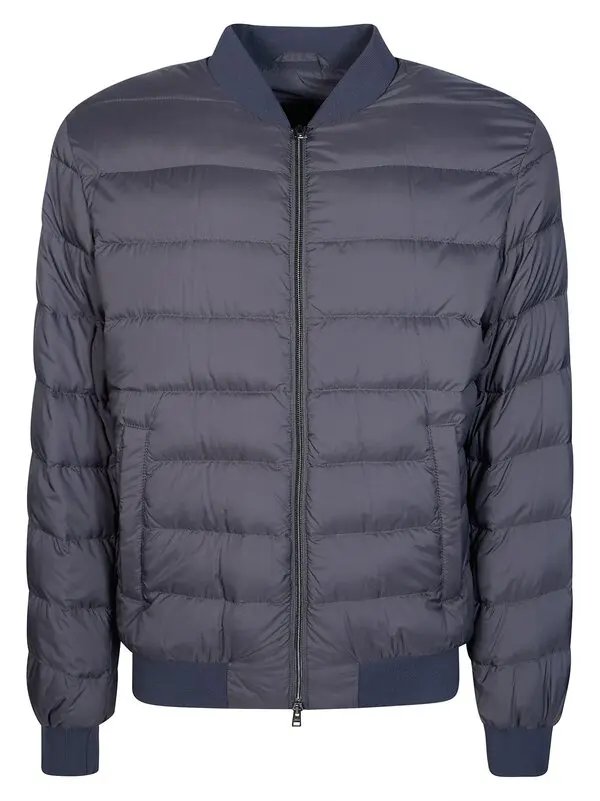 Herno Zip-up Jacket With Fur Trim - Grigio