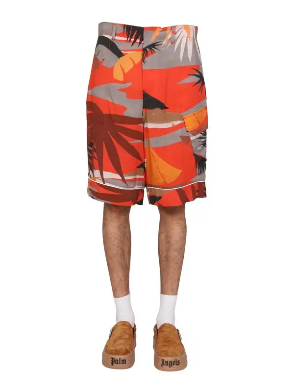 Palm Angels Hawaii Print Viscose Shorts